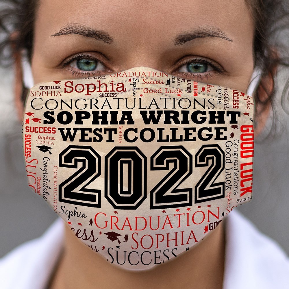 Personalized Grad Word-Art Face Mask