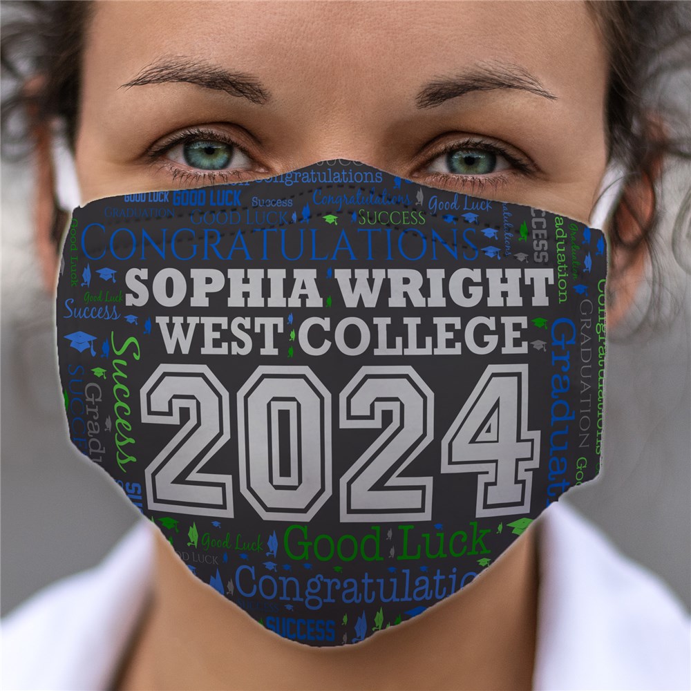 Personalized Grad Word-Art Face Mask