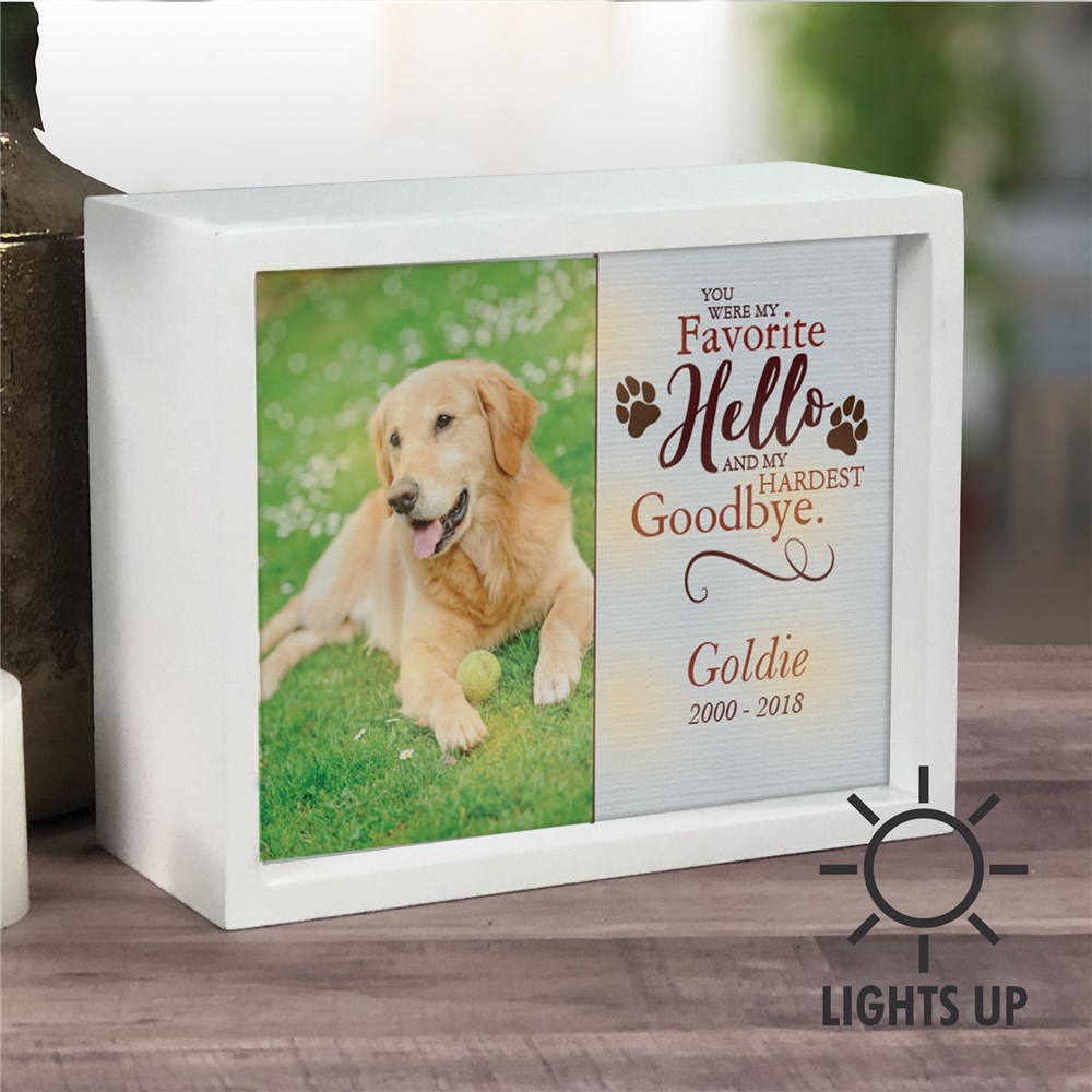 Personalized Pet Favorite Hello Hardest Goodbye LED Shadow Box ...