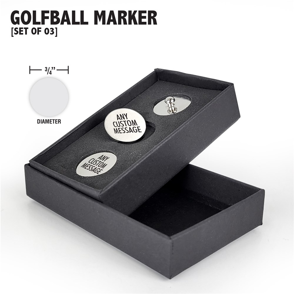 Personalized 3 Line Message Golf Marker Set
