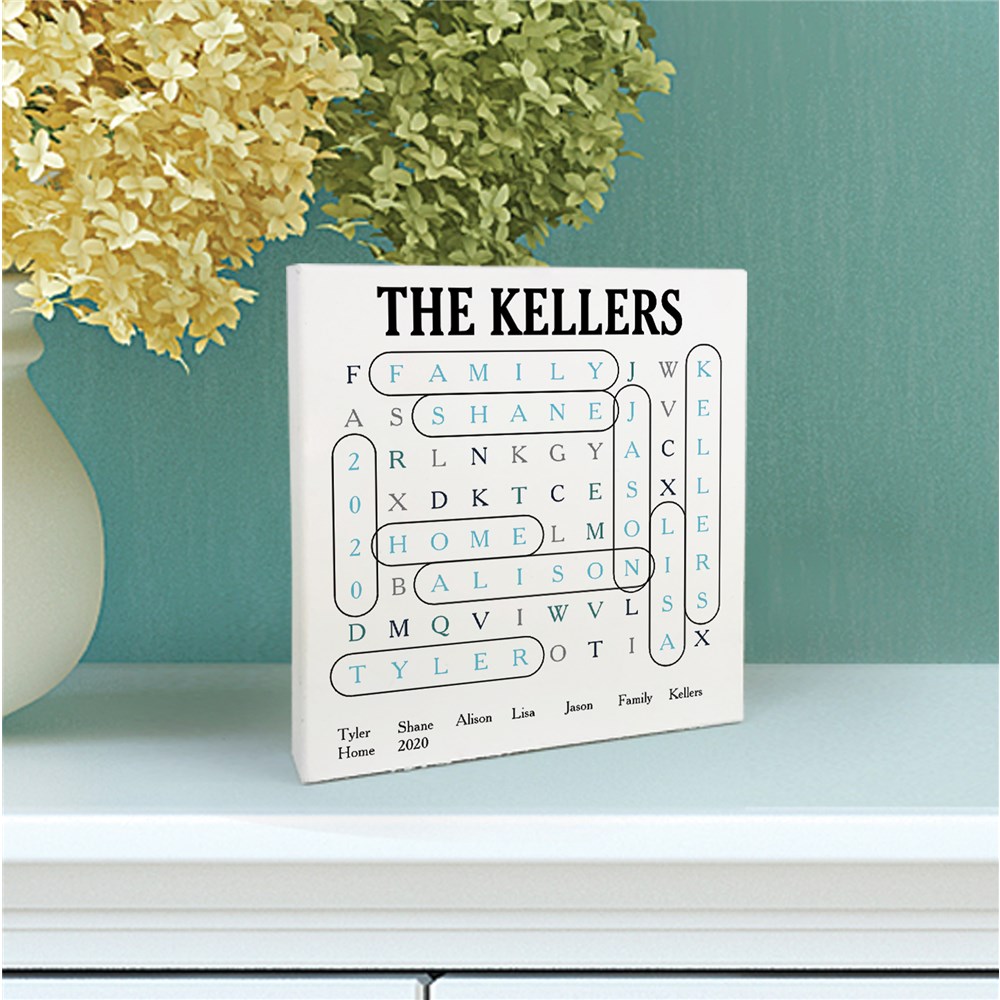 Personalized Family Name Word Search 6x6 Table Top Sign | GiftsForYouNow