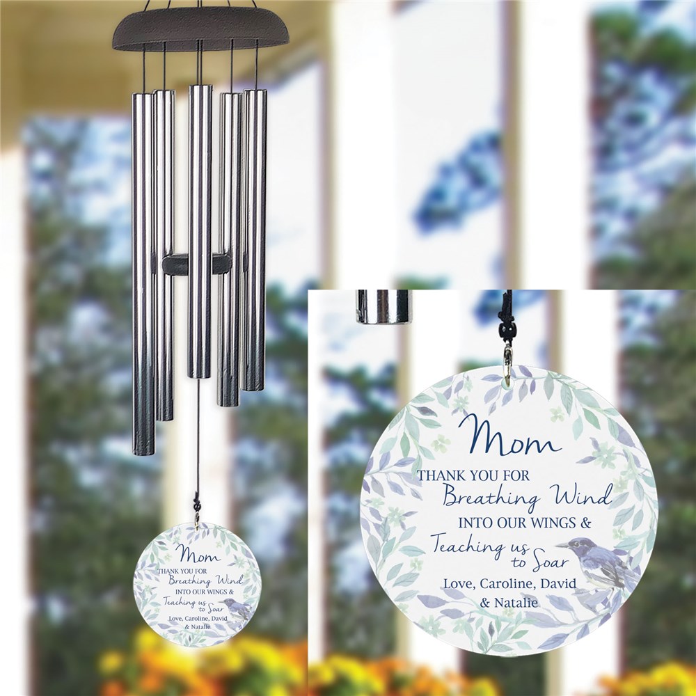 Thank You for Breathing Wind Into Our Wings Personalized Wind Chime