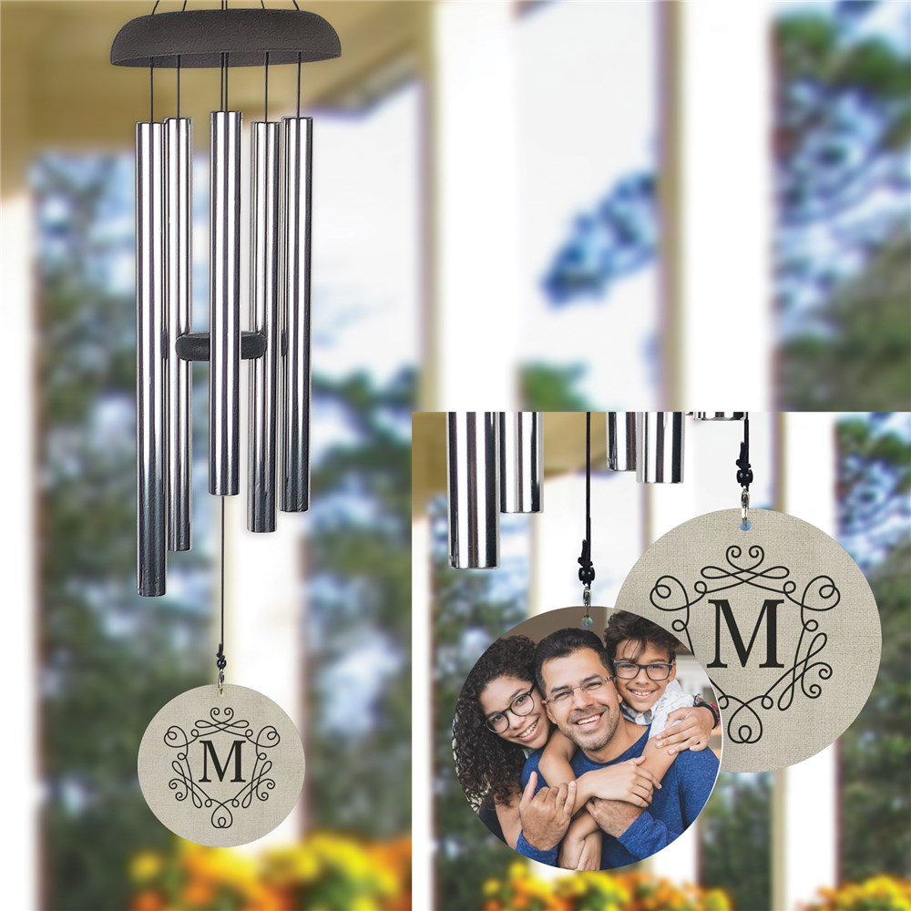 Personalized Monogram Wind Chime with Photo | GiftsForYouNow