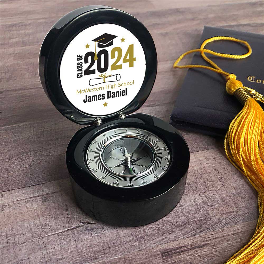 Personalized Class of Graduation Compass with Diploma Design