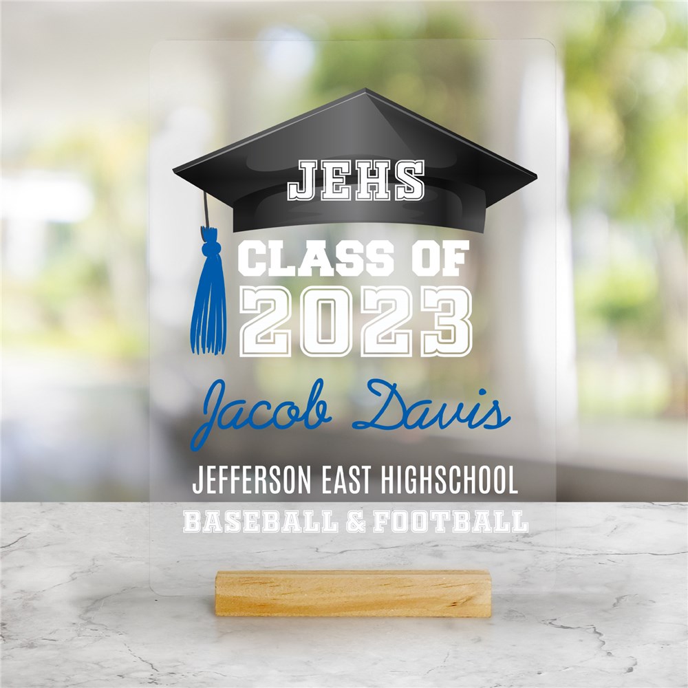 Personalized Graduation Cap Acrylic Tabletop Sign