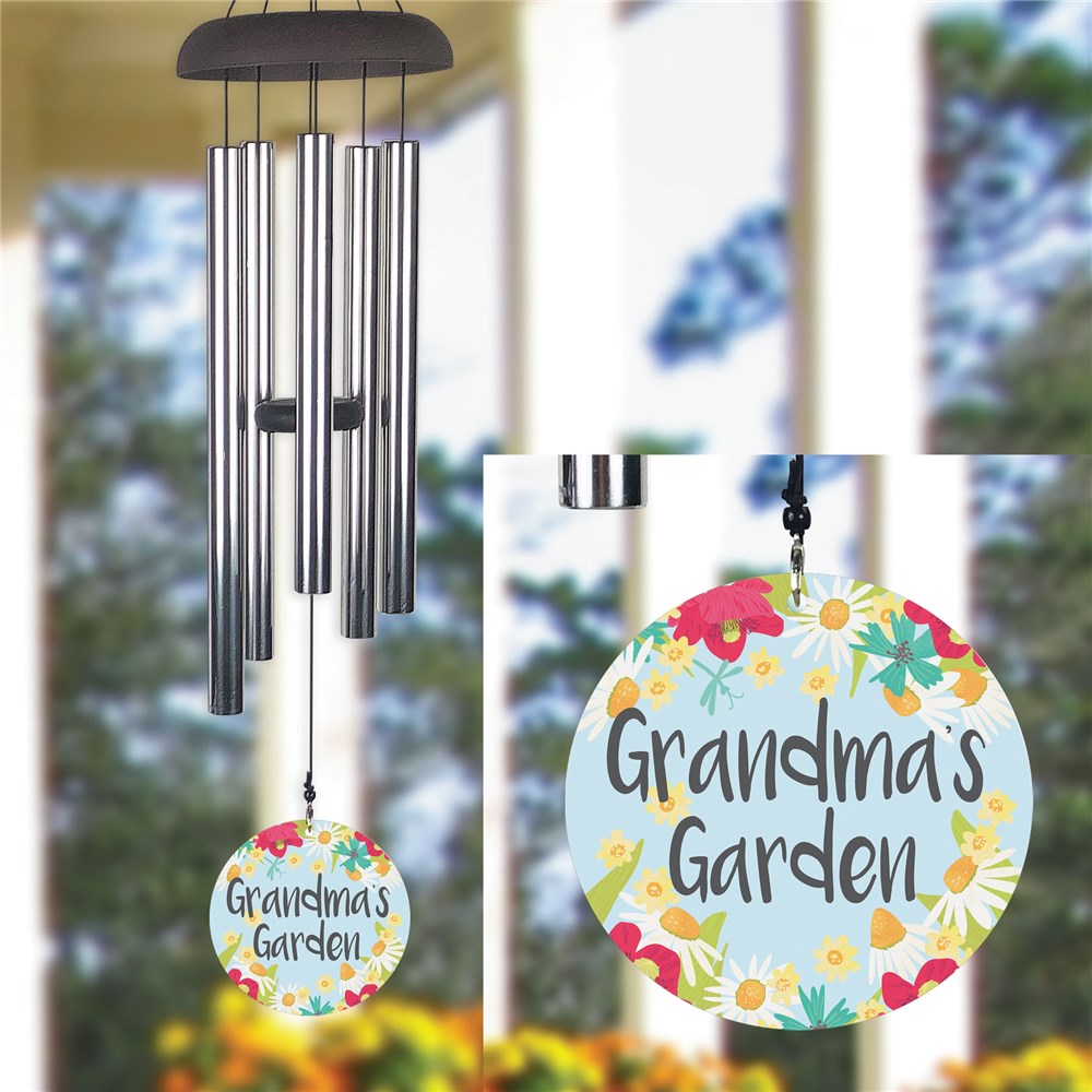 Personalized Wind Chime With Floral Design | GiftsForYouNow