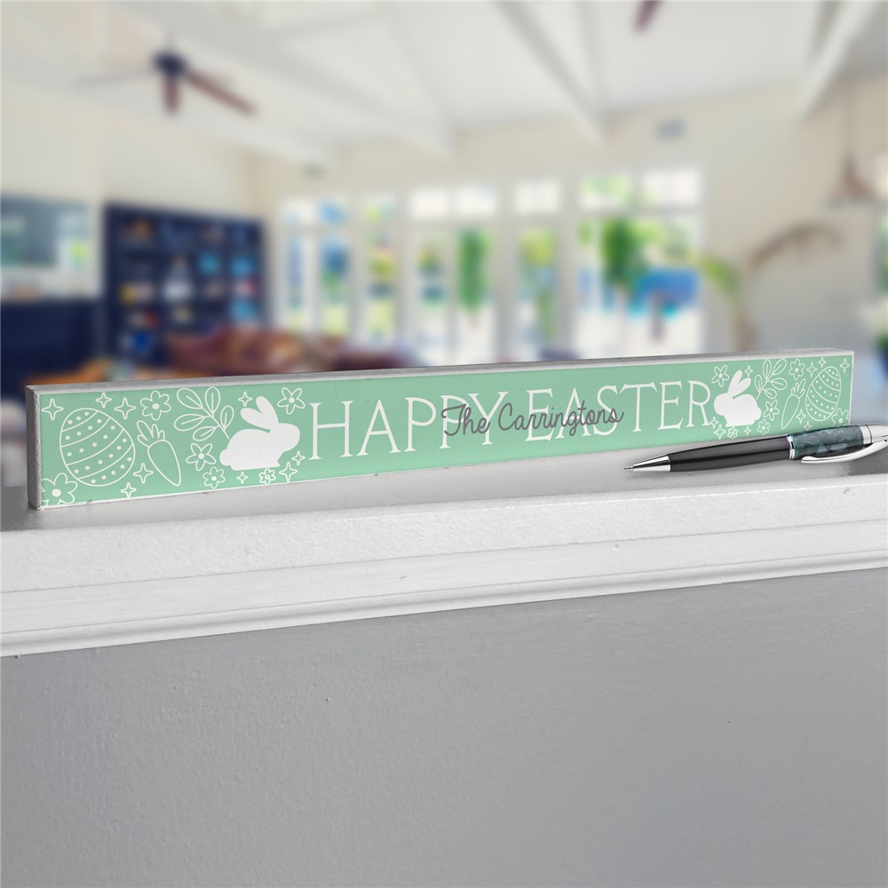Personalized Happy Easter Skinny Table Top Sign