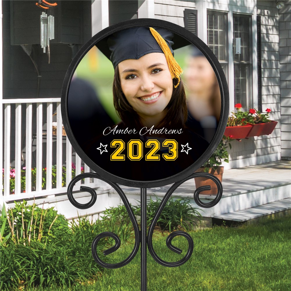 Personalized Graduation Photo Round Magnetic Sign Set