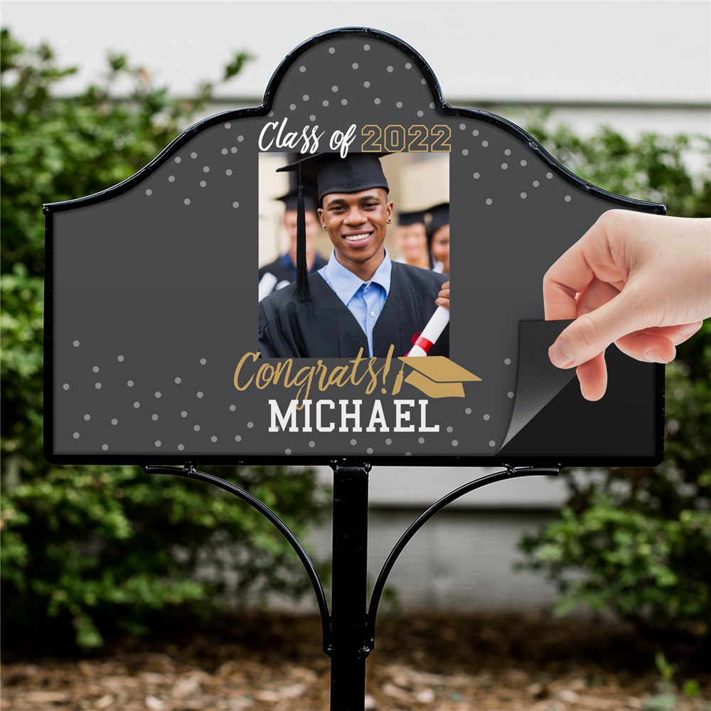 Personalized Class Of Magnetic Yard Sign with Confetti Design