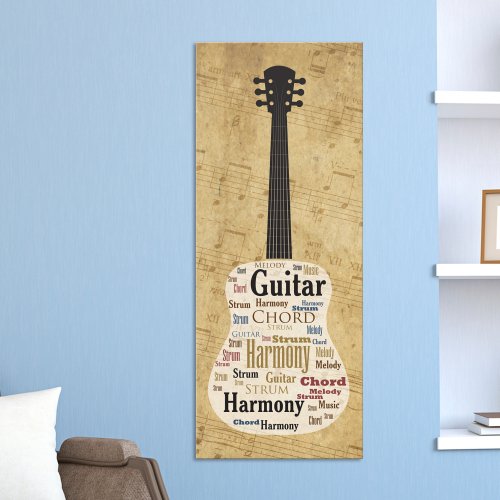 Acoustic Guitar Personalized Word Art Canvas | GiftsForYouNow